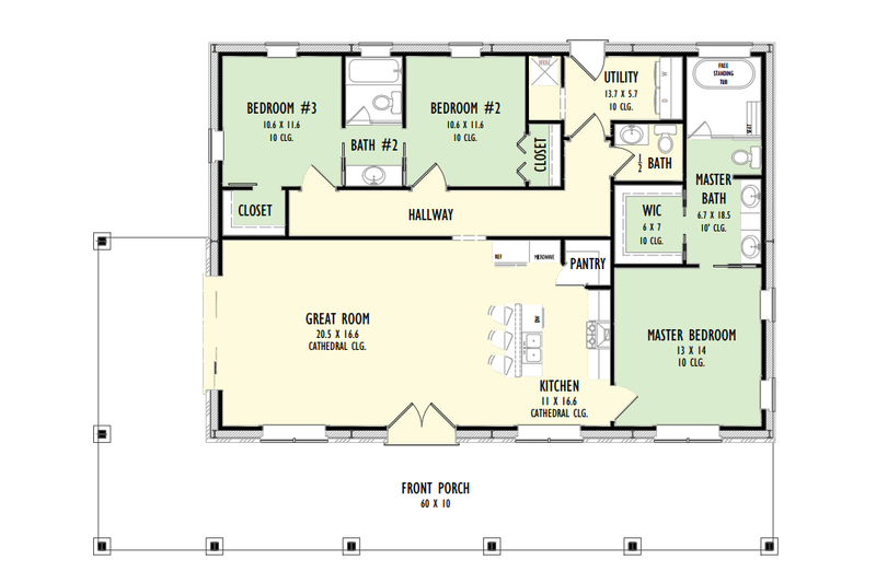 Barndominium Style House Plan - 3 Beds 2.5 Baths 1750 Sq/Ft Plan #1092 ...