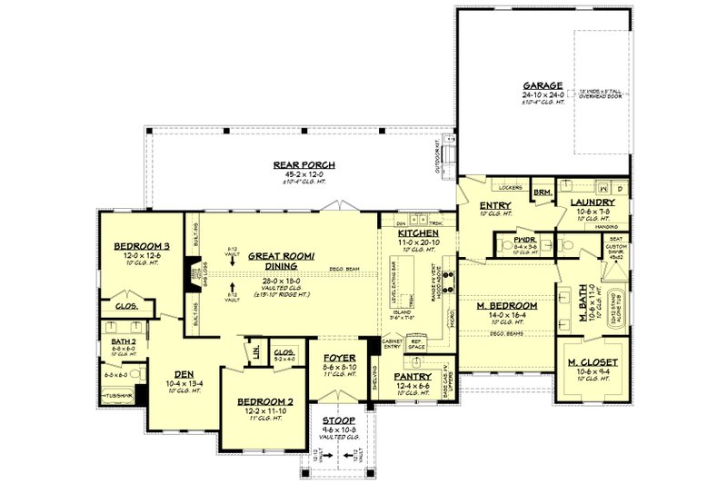 Farmhouse Style House Plan - 3 Beds 2.5 Baths 2400 Sq/Ft Plan #430-402 ...