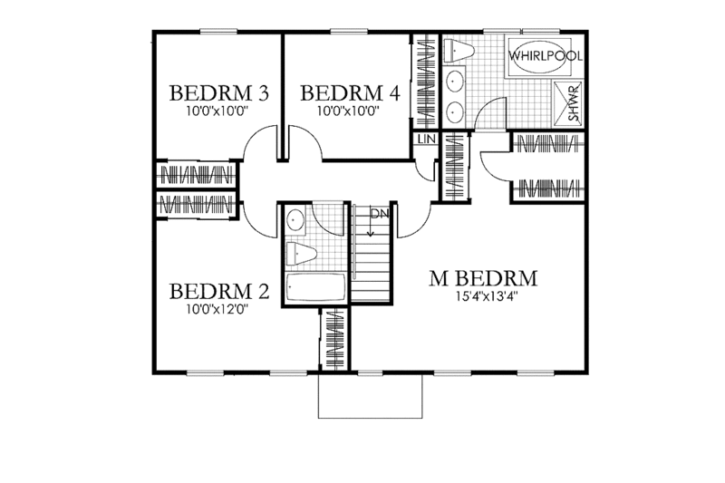 Colonial Style House Plan - 4 Beds 2.5 Baths 1968 Sq/Ft Plan #1029-4 ...