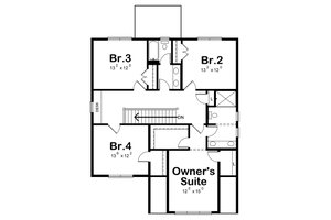 Traditional Style House Plan - 4 Beds 2.5 Baths 2257 Sq/Ft Plan #20 ...