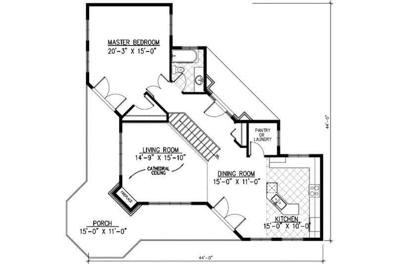Traditional Style House Plan - 3 Beds 2 Baths 2222 Sq/Ft Plan #138-103 ...