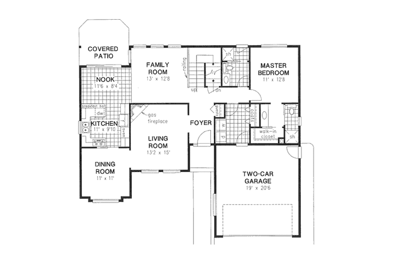 Traditional Style House Plan - 4 Beds 3 Baths 2205 Sq/Ft Plan #18-9049 ...