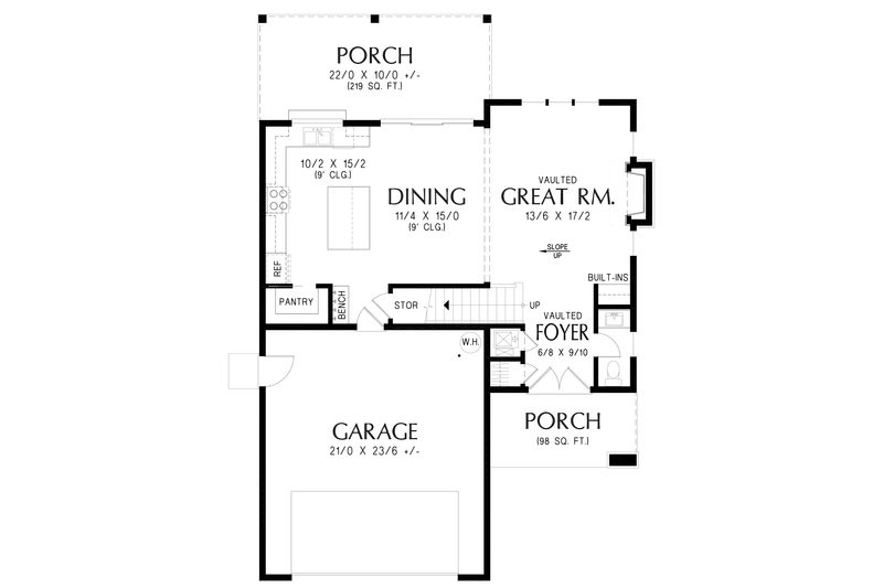 Contemporary Style House Plan - 3 Beds 2.5 Baths 1677 Sq/Ft Plan #48 ...