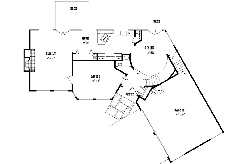 Contemporary Style House Plan - 4 Beds 2.5 Baths 2496 Sq/Ft Plan #60 ...