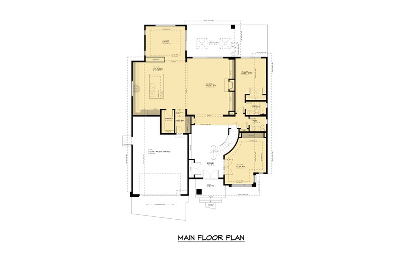 Contemporary Style House Plan - 5 Beds 4.5 Baths 4353 Sq/Ft Plan #1066 ...