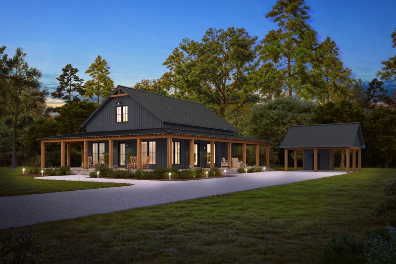 Barndominium Style House Plan - 2 Beds 2 Baths 1408 Sq/Ft Plan #430-359 ...