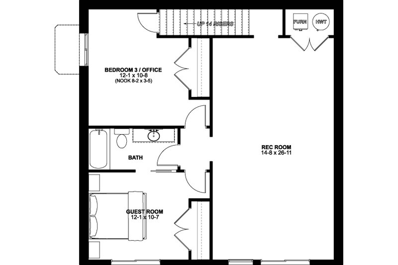 Farmhouse Style House Plan - 1 Beds 1.5 Baths 1024 Sq/Ft Plan #126-176 ...