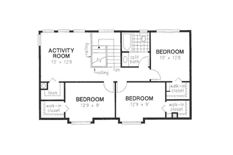 Traditional Style House Plan - 4 Beds 3 Baths 2205 Sq/Ft Plan #18-9049 ...