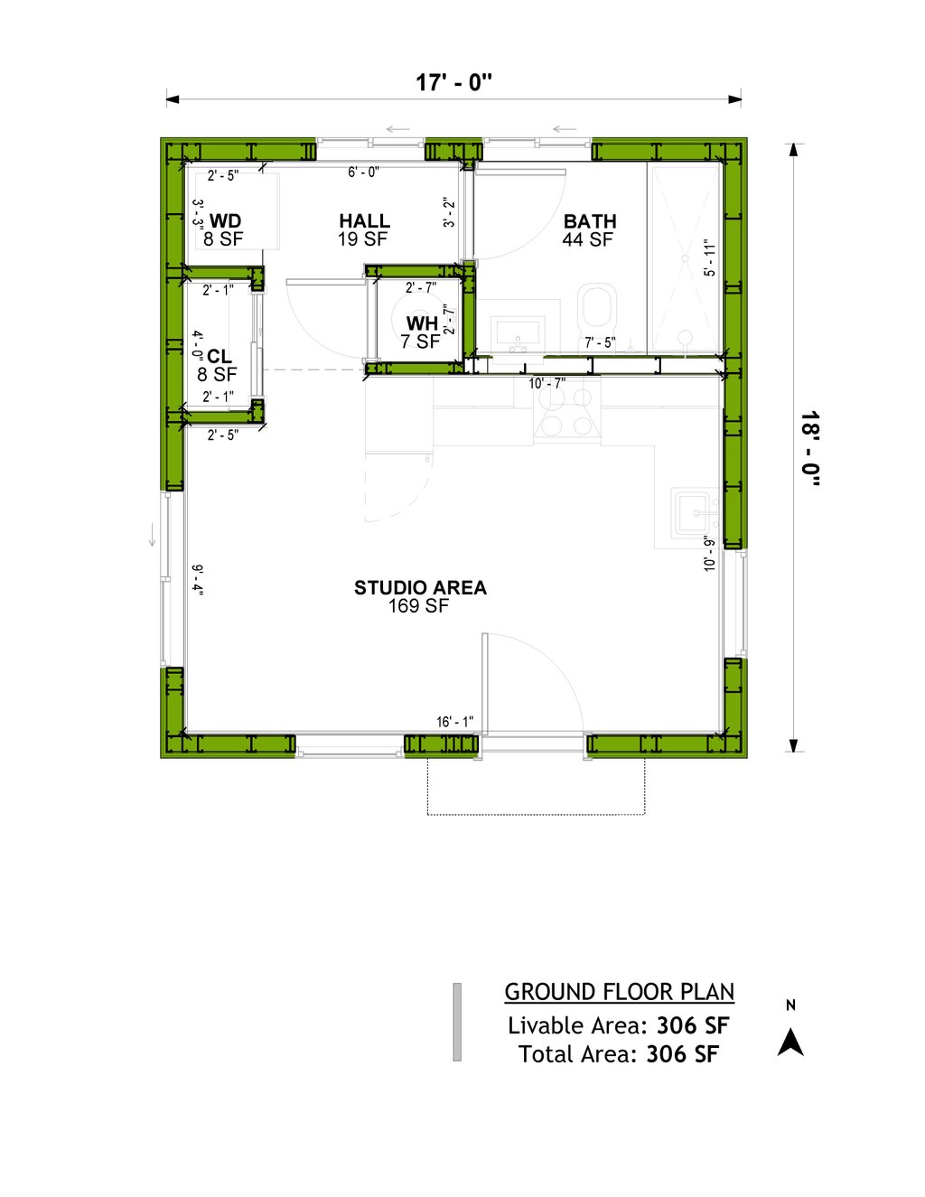 Ranch Style House Plan - 0 Beds 1 Baths 306 Sq/Ft Plan #1106-82 ...