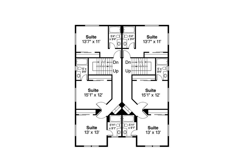 Traditional Style House Plan - 10 Beds 10 Baths 4944 Sq/Ft Plan #124 ...