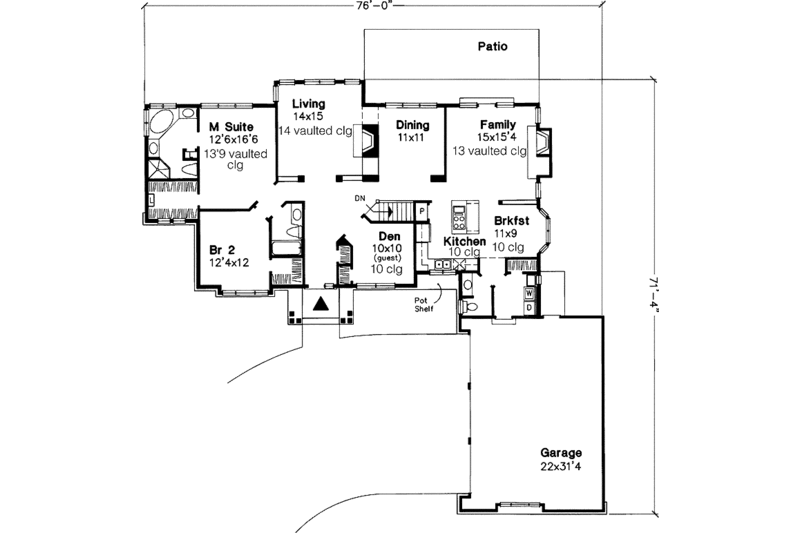 European Style House Plan - 2 Beds 2.5 Baths 2029 Sq/Ft Plan #320-647 ...