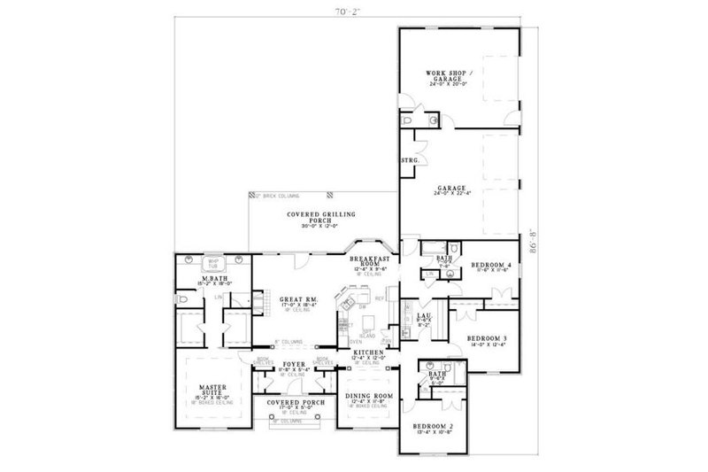 Traditional Style House Plan 4 Beds 3 Baths 2424 Sq Ft Plan 17 648 traditional-style-house-plan-4-beds-3-baths-2424-sq-ft-plan-17-648