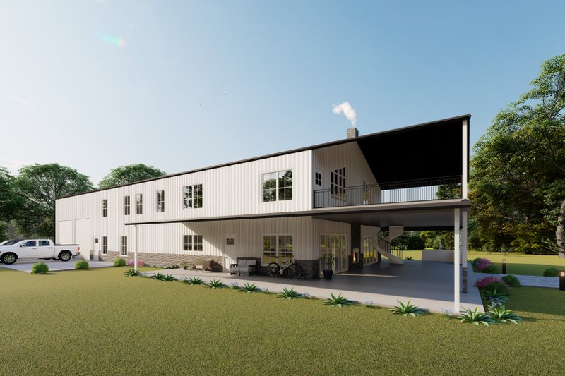 Barndominium Style House Plan - 4 Beds 3.5 Baths 4098 Sq/Ft Plan #1107 ...