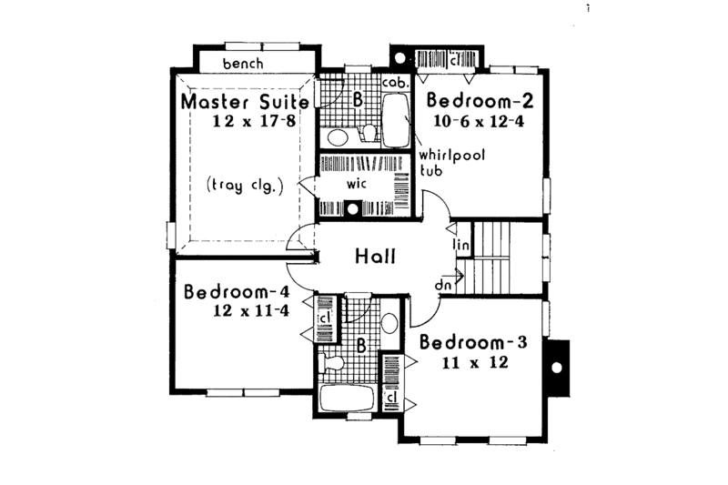 Colonial Style House Plan - 4 Beds 2.5 Baths 1948 Sq/Ft Plan #3-335 ...