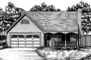 Country Style House Plan - 2 Beds 2 Baths 1302 Sq/Ft Plan #30-211 ...