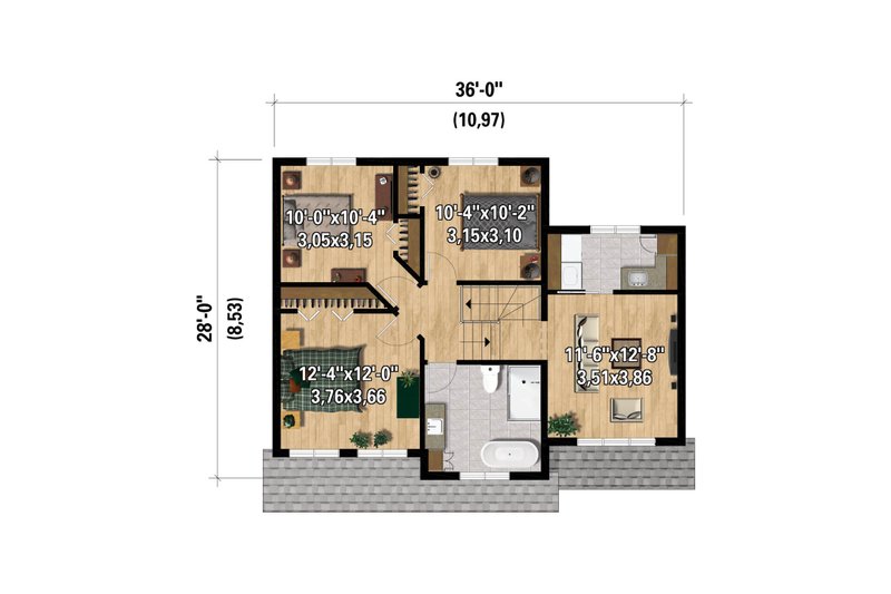 Traditional Style House Plan - 3 Beds 1.5 Baths 1525 Sq/Ft Plan #25 ...