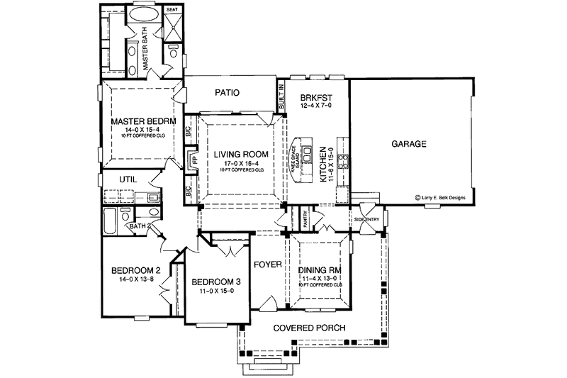 Classical Style House Plan - 3 Beds 2 Baths 1971 Sq/Ft Plan #952-238 ...