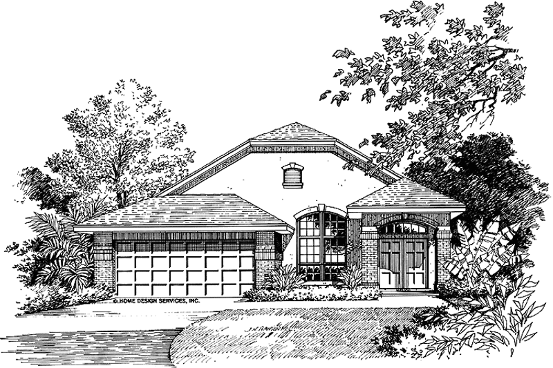Mediterranean Style House Plan - 3 Beds 2 Baths 1768 Sq/Ft Plan #417 ...