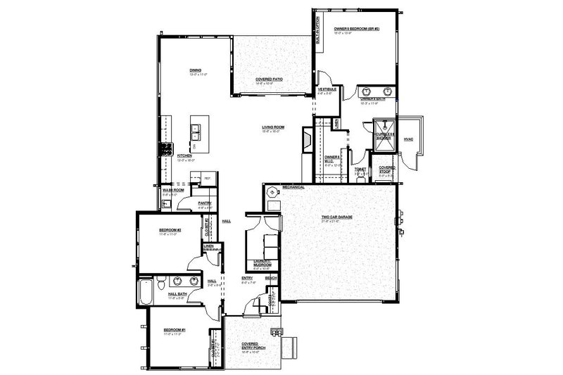 Modern Style House Plan - 3 Beds 2 Baths 1913 Sq/Ft Plan #895-144 ...