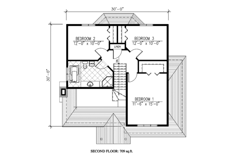 Country Style House Plan - 3 Beds 2.5 Baths 1383 Sq/Ft Plan #138-314 ...