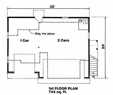 Traditional Style House Plan - 1 Beds 1 Baths 560 Sq/Ft Plan #116-131 ...