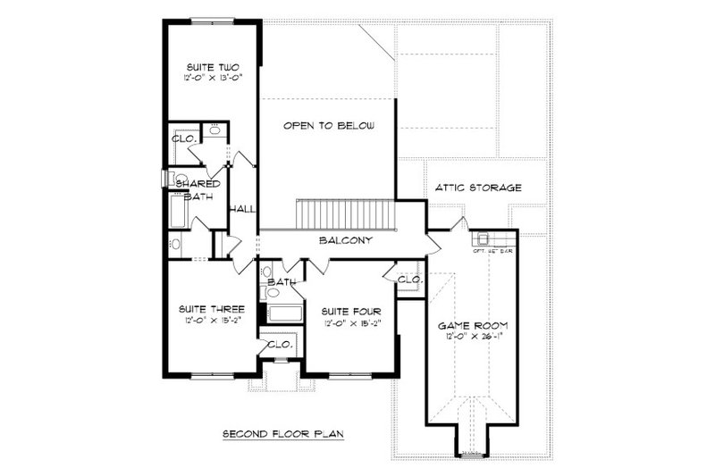 European Style House Plan - 5 Beds 4 Baths 3586 Sq/Ft Plan #413-885 ...