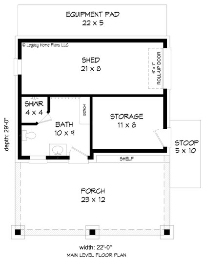 Traditional Style House Plan - 0 Beds 1 Baths 101 Sq/Ft Plan #932-419 ...