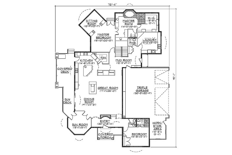 Traditional Style House Plan - 4 Beds 4.5 Baths 3449 Sq/Ft Plan #5-335 ...