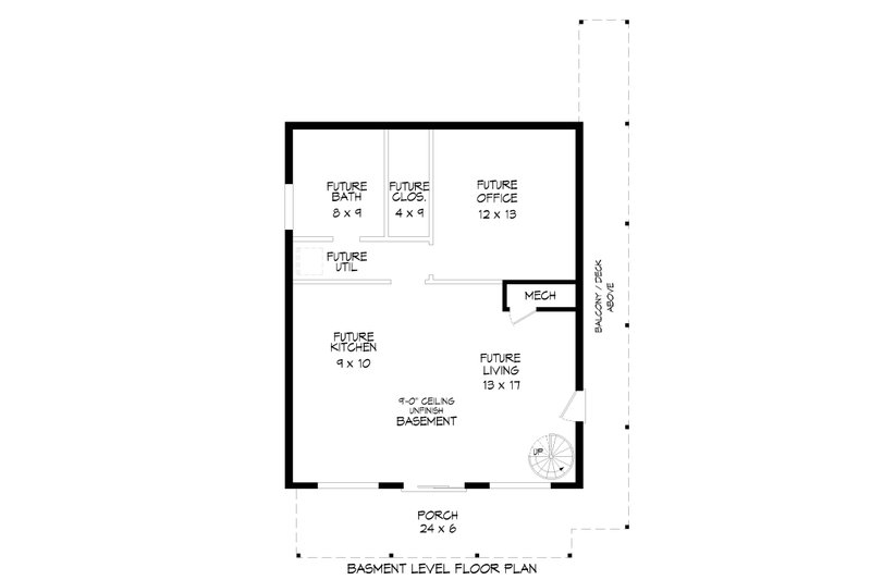Contemporary Style House Plan - 1 Beds 1 Baths 832 Sq/Ft Plan #932-583 ...