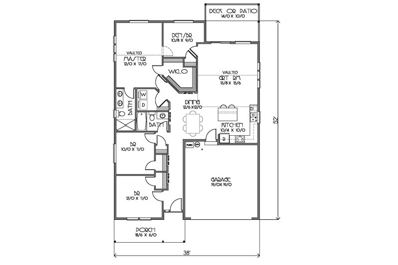 Ranch Style House Plan - 4 Beds 2 Baths 1500 Sq/Ft Plan #423-69 ...