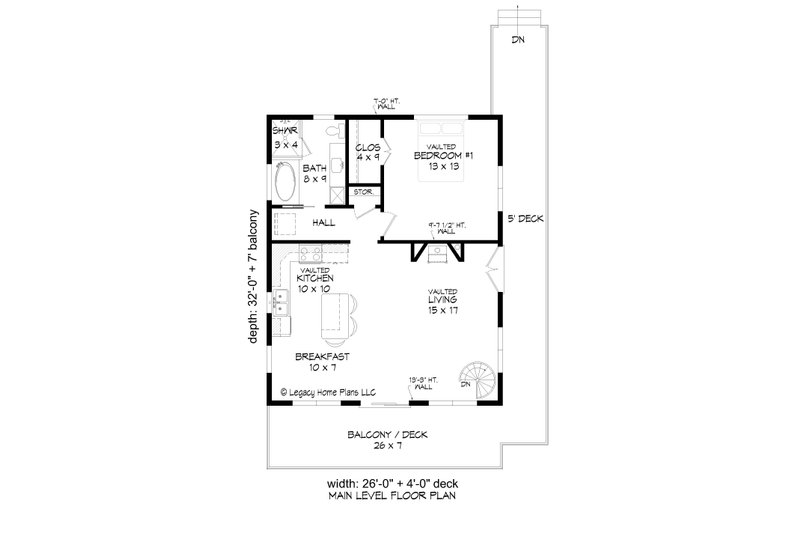 Contemporary Style House Plan - 1 Beds 1 Baths 832 Sq/Ft Plan #932-583 ...