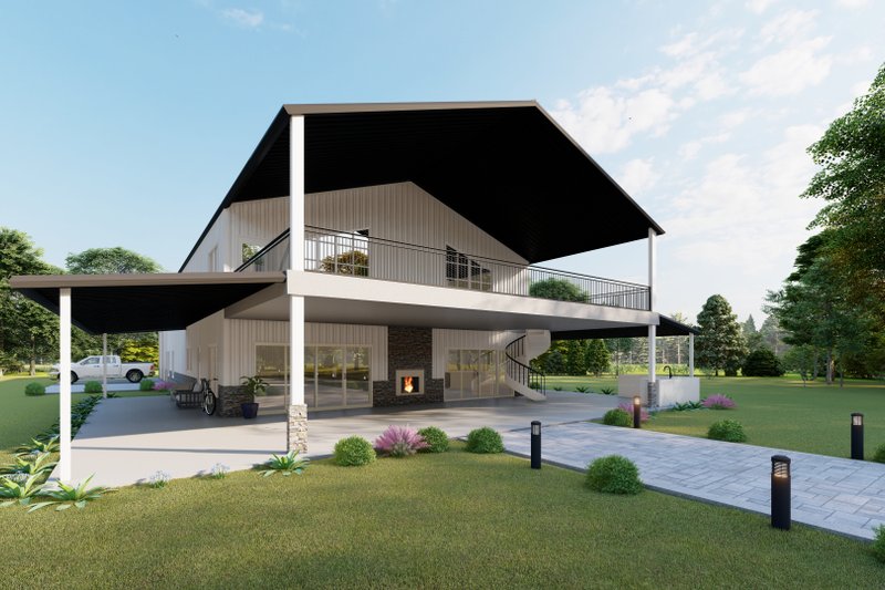 Barndominium Style House Plan - 4 Beds 3.5 Baths 4098 Sq/Ft Plan #1107 ...