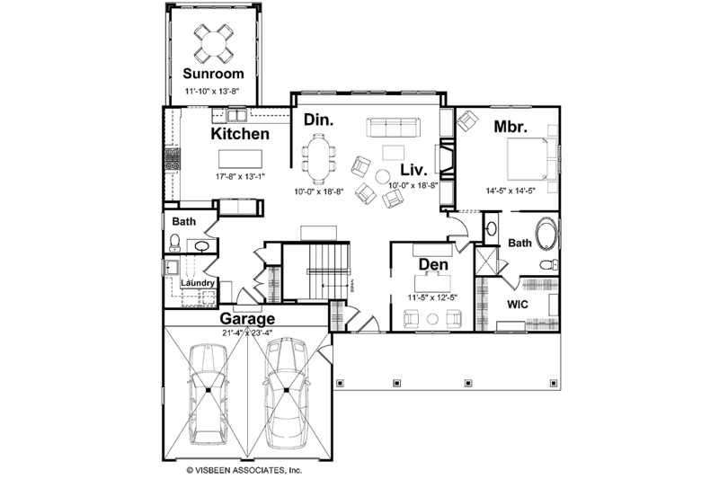Craftsman Style House Plan - 2 Beds 3.5 Baths 3001 Sq/Ft Plan #928-81 ...