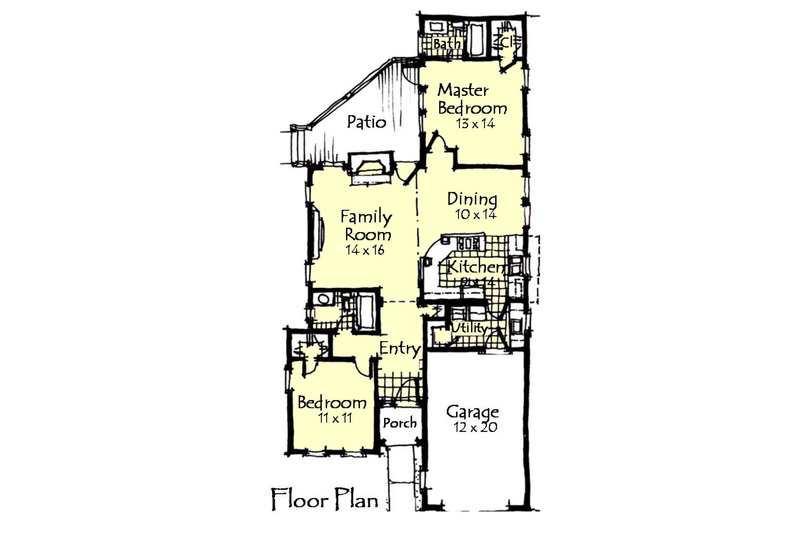 Craftsman Style House Plan - 2 Beds 2 Baths 1198 Sq/Ft Plan #921-12 ...
