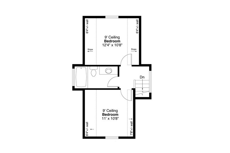 Cottage Style House Plan - 2 Beds 2 Baths 882 Sq/Ft Plan #124-1278 ...