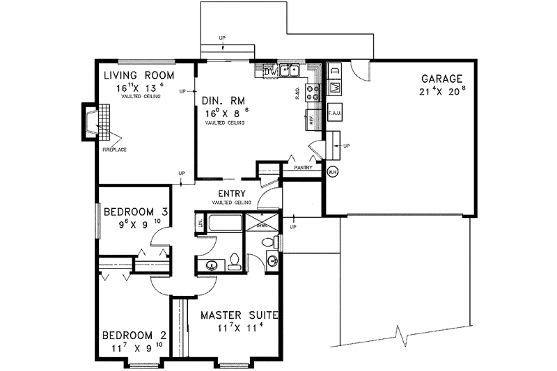 Craftsman Style House Plan - 3 Beds 2 Baths 1205 Sq/Ft Plan #60-778 ...