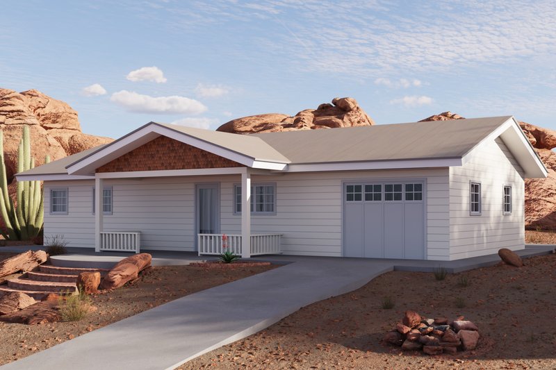 Craftsman Style House Plan - 2 Beds 1 Baths 960 Sq/Ft Plan #1106-172 ...