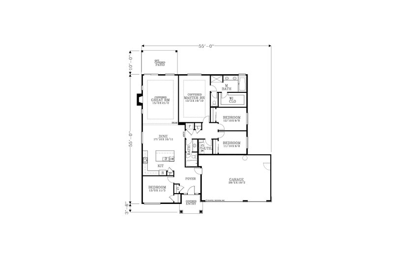 Ranch Style House Plan - 4 Beds 2 Baths 2031 Sq/Ft Plan #53-683 ...