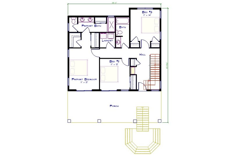Beach Style House Plan - 3 Beds 2.5 Baths 1996 Sq/Ft Plan #1115-8 ...