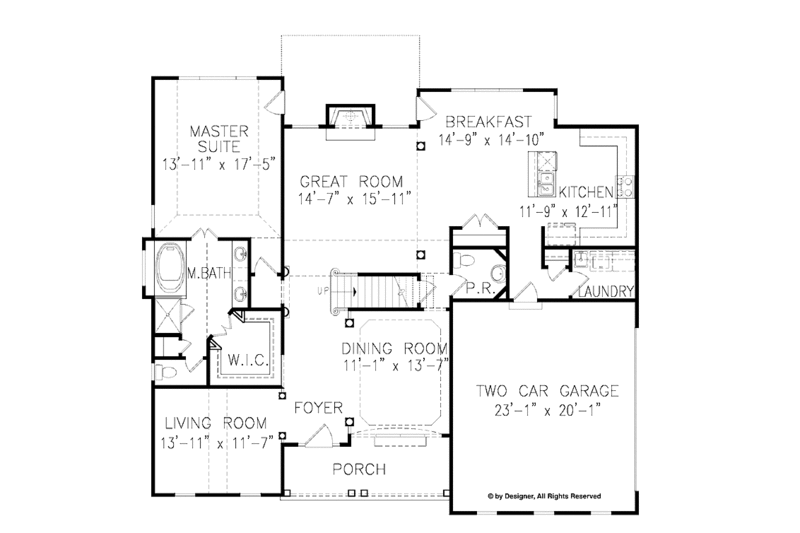 Country Style House Plan - 4 Beds 2.5 Baths 2575 Sq/Ft Plan #54-335 ...