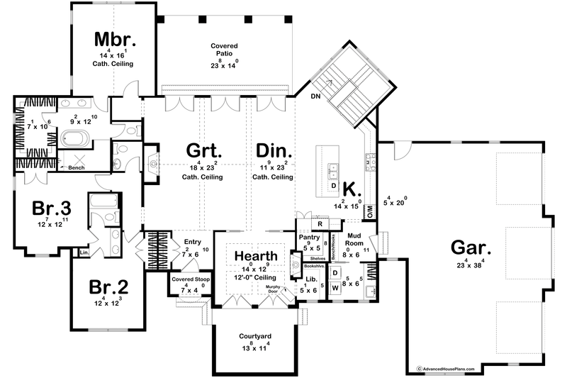 Contemporary Style House Plan 3 Beds 25 Baths 2554 Sqft Plan