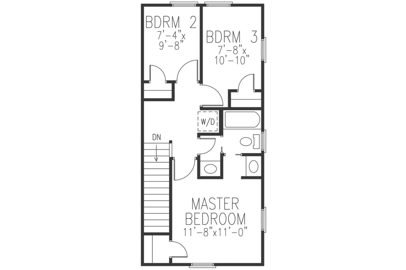 Country Style House Plan - 3 Beds 1 Baths 1050 Sq/Ft Plan #410-3596 ...