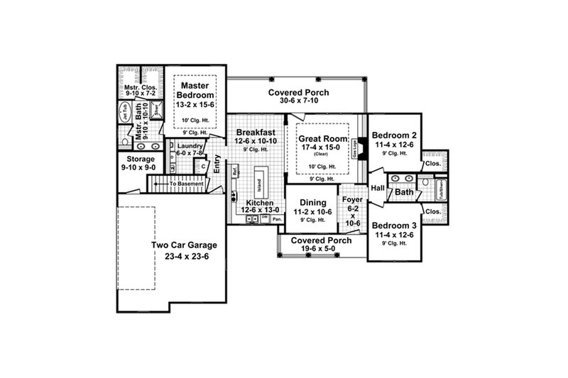 European Style House Plan - 3 Beds 2 Baths 1818 Sq/Ft Plan #21-373 ...