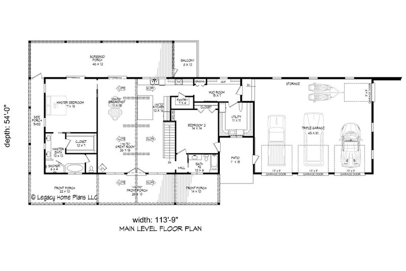 Ranch Style House Plan - 2 Beds 2 Baths 4106 Sq/Ft Plan #932-727 - Houseplans.com