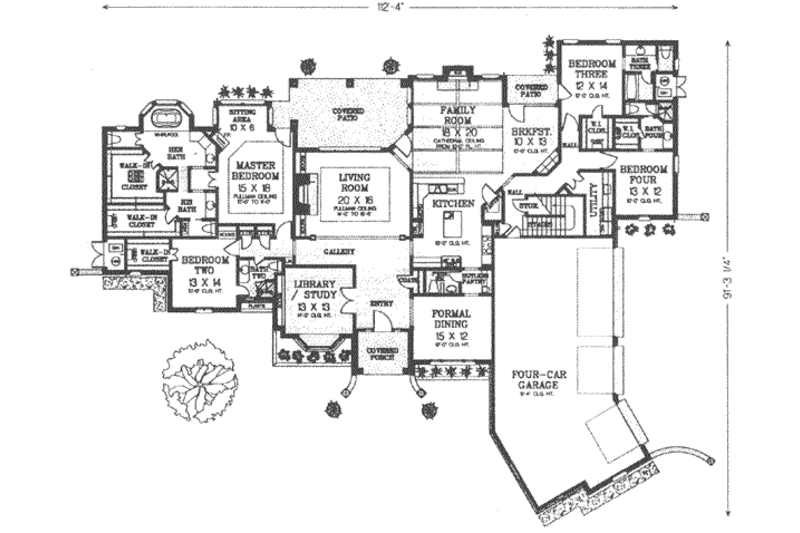European Style House Plan - 4 Beds 4.5 Baths 4270 Sq/Ft Plan #310-514 ...