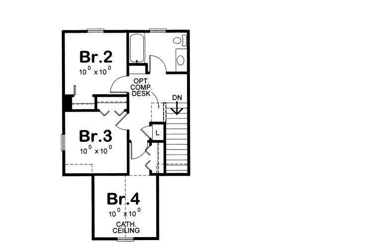 Bungalow Style House Plan - 4 Beds 2 Baths 1480 Sq/Ft Plan #20-2082 ...