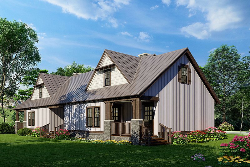 Country Style House Plan - 3 Beds 2 Baths 1379 Sq/Ft Plan #17-3472 ...