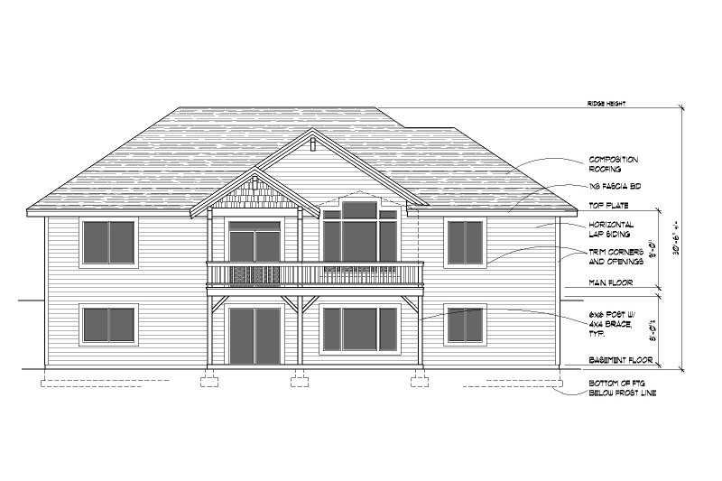 Craftsman Style House Plan - 6 Beds 3.5 Baths 3530 Sq/Ft Plan #112-258 ...