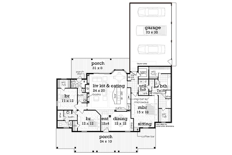 Farmhouse Style House Plan - 3 Beds 2.5 Baths 1983 Sq/Ft Plan #45-628 ...