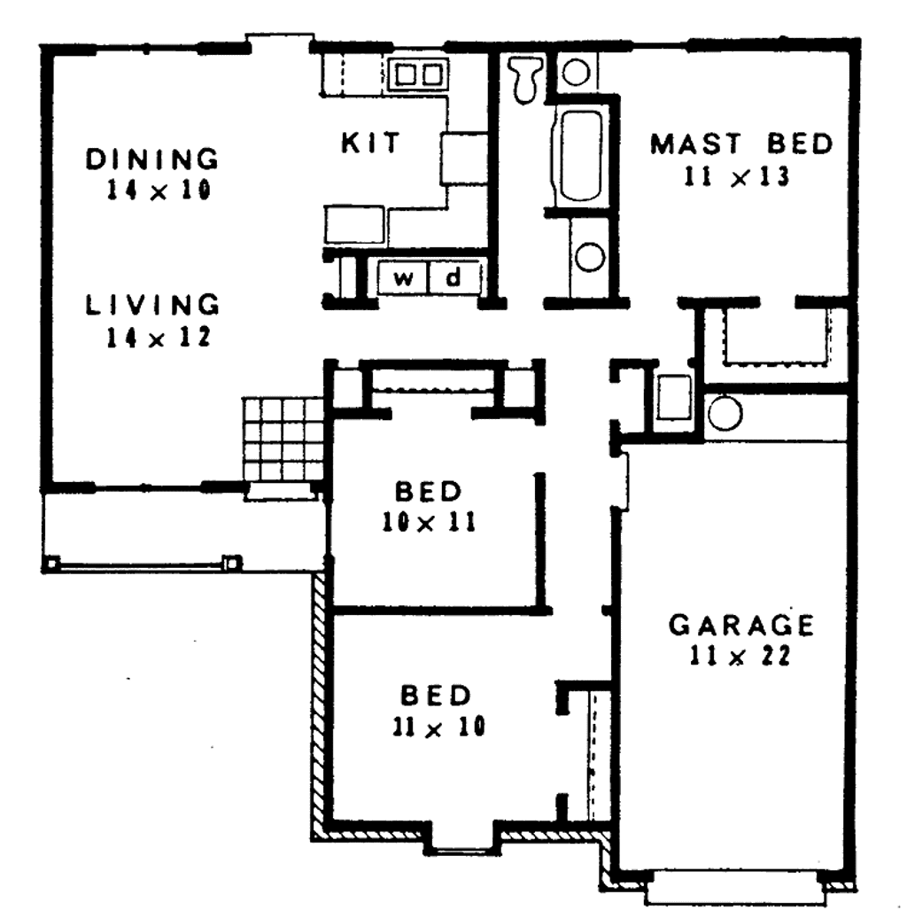 Tudor Style House Plan 3 Beds 2 Baths 1111 Sq Ft Plan 405 296 tudor-style-house-plan-3-beds-2-baths-1111-sq-ft-plan-405-296